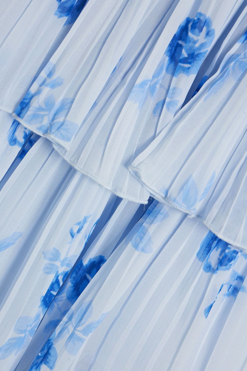 GANNI Floral Crepe de Chine Midi Dress with Tiered Design – Stylish and ...