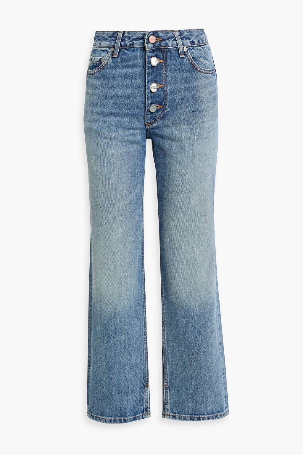 GANNI Lovy high-rise straight-leg jeans: Stylish denim bottoms for ...
