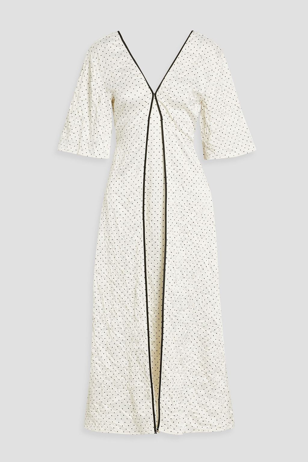 GANNI Polka-dot Crinkled-Satin Midi Dress | Stylish Women’s Fashion ...
